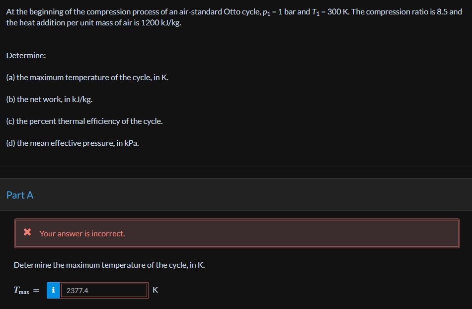 Solved At the beginning of the compression process of an | Chegg.com