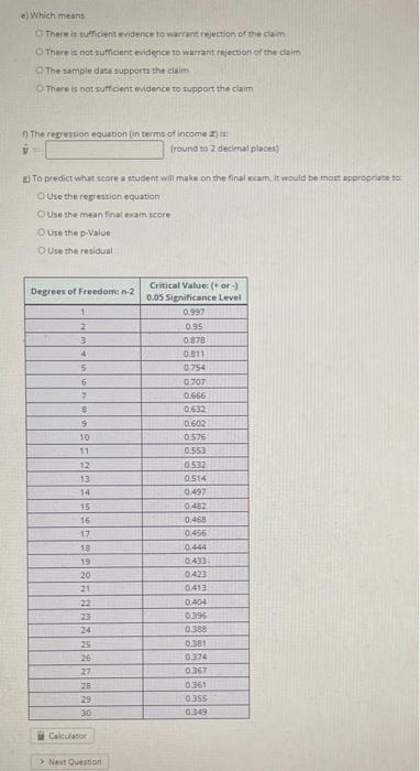 The midterm and final exam scores for a sample of 18 | Chegg.com