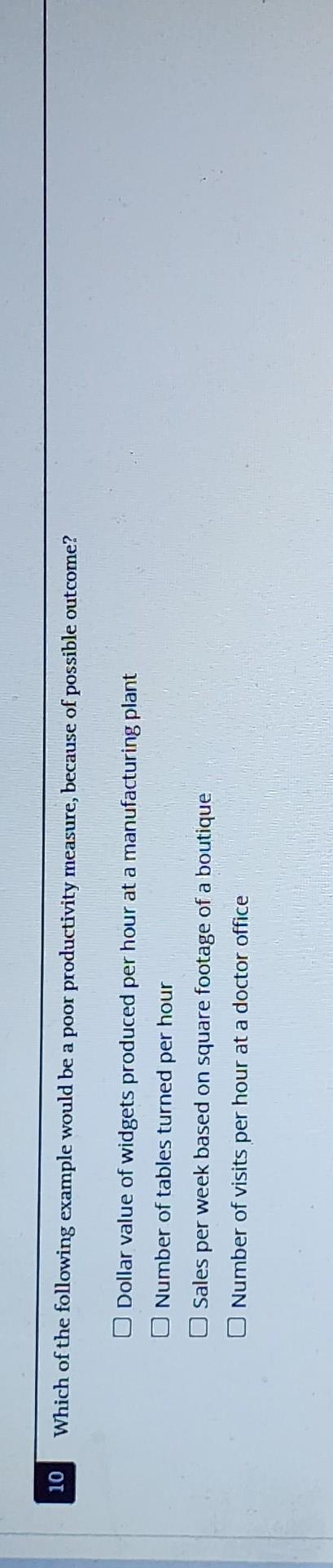 Solved Which of the following example would be a poor | Chegg.com