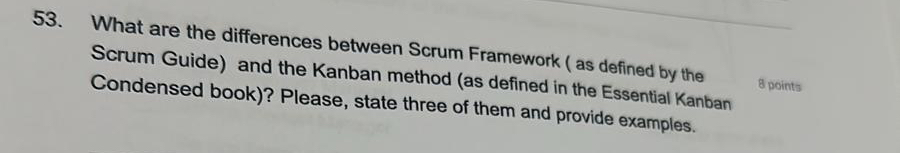Solved What are the differences between Scrum Framework (as | Chegg.com