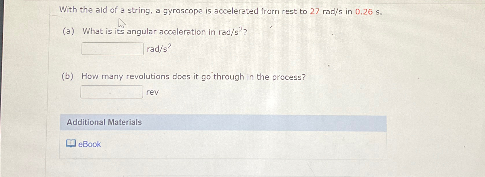 Solved With the aid of a string, a gyroscope is accelerated | Chegg.com