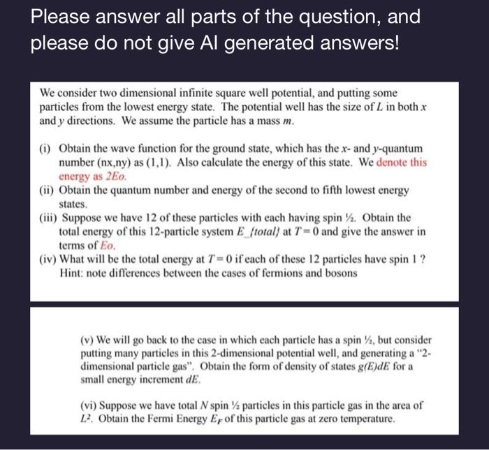 Solved Please answer all parts of the question, and please | Chegg.com