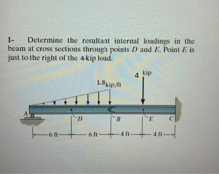 Solved 1 Determine the resultant internal loadings in the | Chegg.com