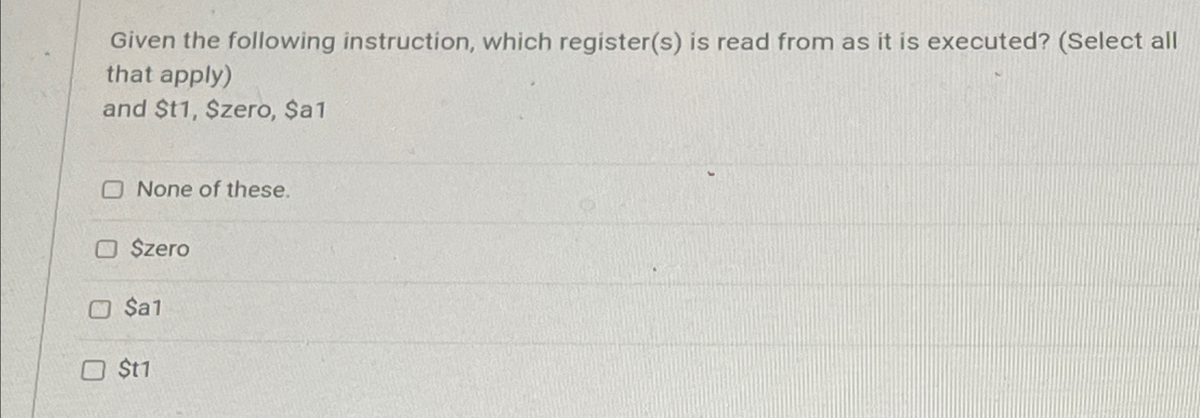 Solved Given the following instruction, which register(s) | Chegg.com