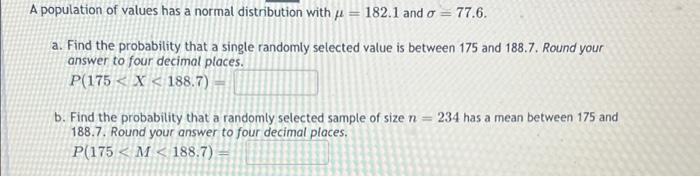 Solved A population of values has a normal distribution with | Chegg.com