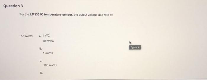 Solved For the LM335 IC temperature sensor, the output | Chegg.com