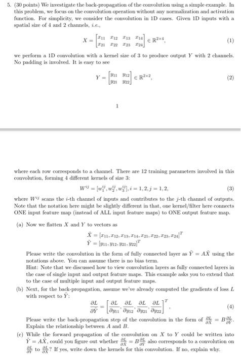Convolutional LayersPlease write the convolution in | Chegg.com