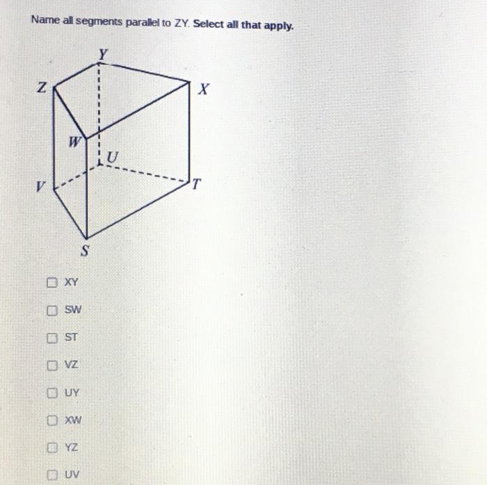 Solved Name all segments parallel to XT. Select all that | Chegg.com