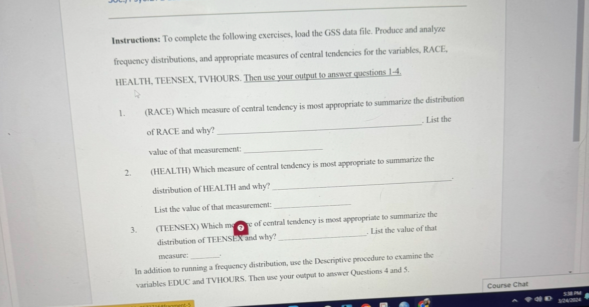 Solved Instructions: To complete the following exercises, | Chegg.com