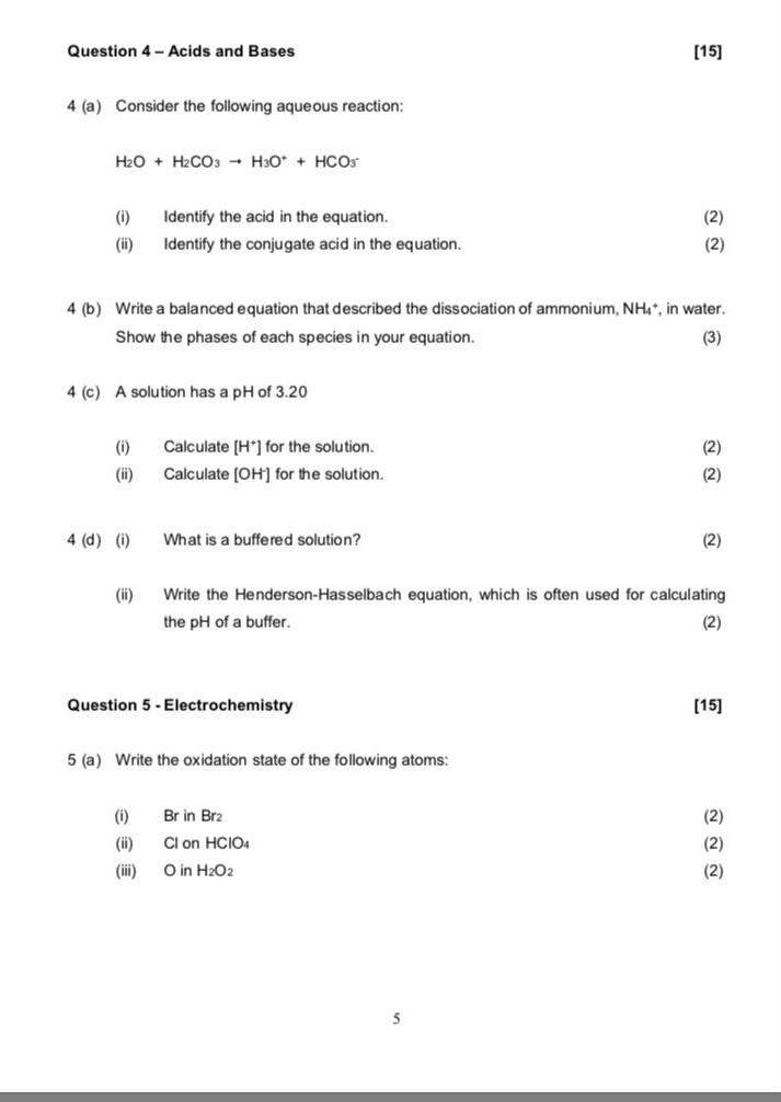 Solved 4 (a) Consider the following aqueous reaction: | Chegg.com
