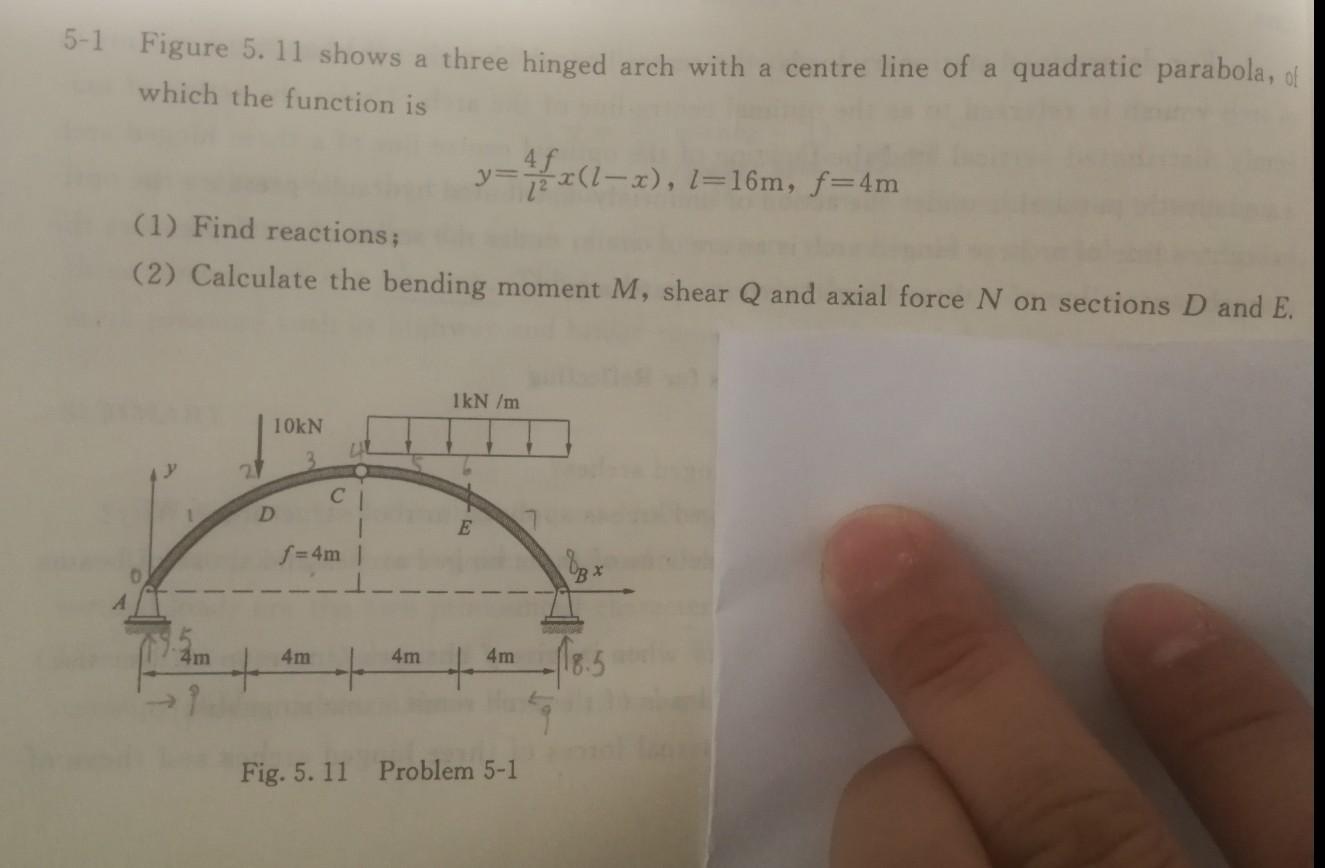 Solved Figure 5. 11 shows a three hinged arch with a centre | Chegg.com