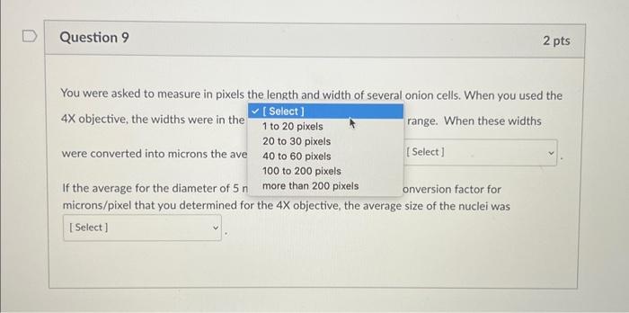 Solved You were asked to measure in pixels the length and | Chegg.com