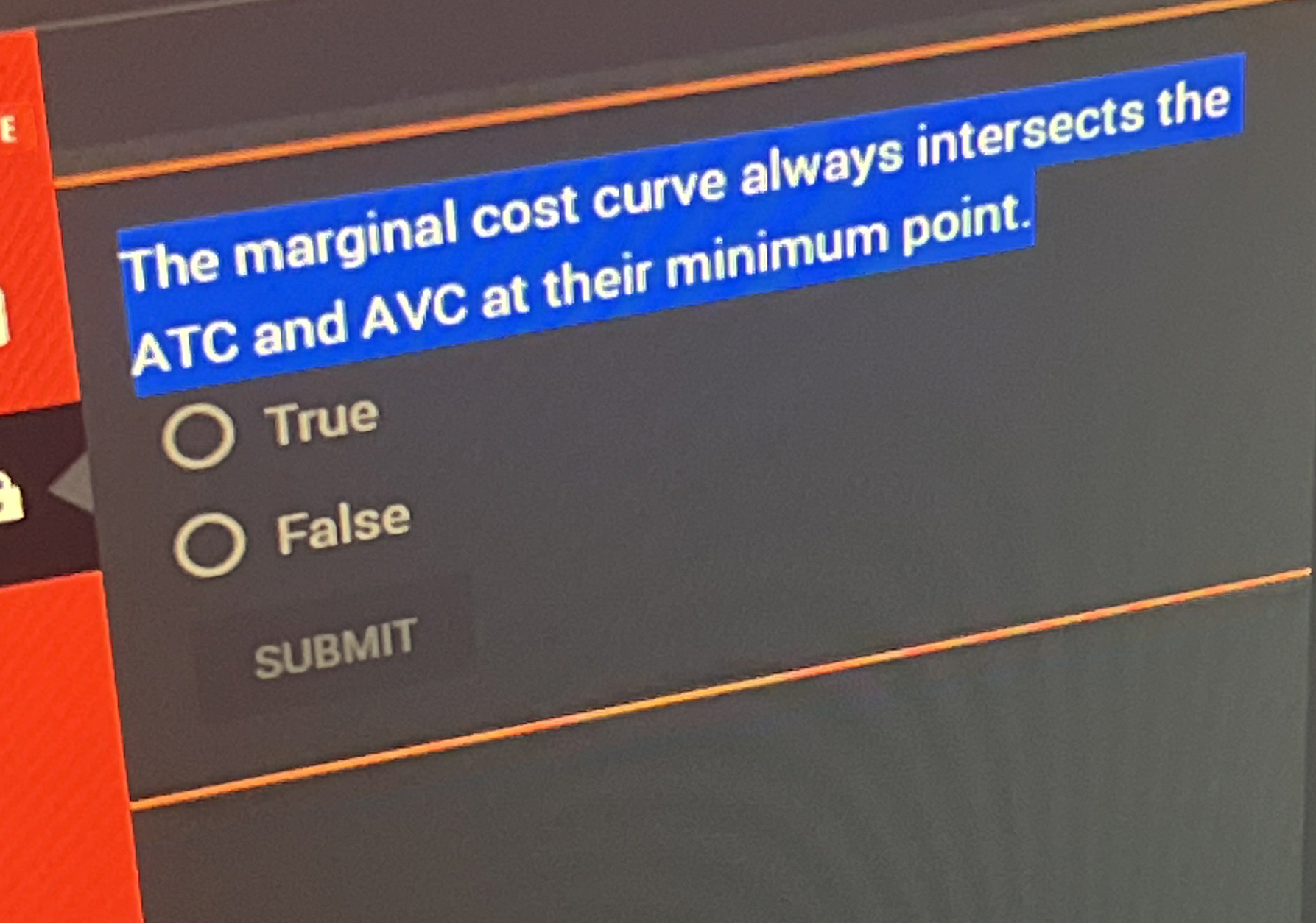 Solved The marginal cost curve always intersects theATC and | Chegg.com