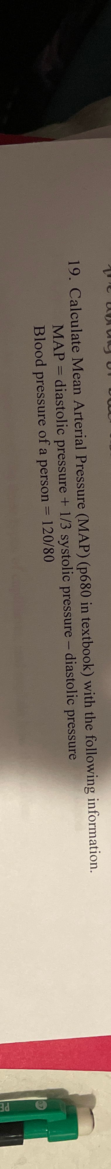 Solved Calculate Mean Arterial Pressure (MAP) (p680 ﻿in | Chegg.com