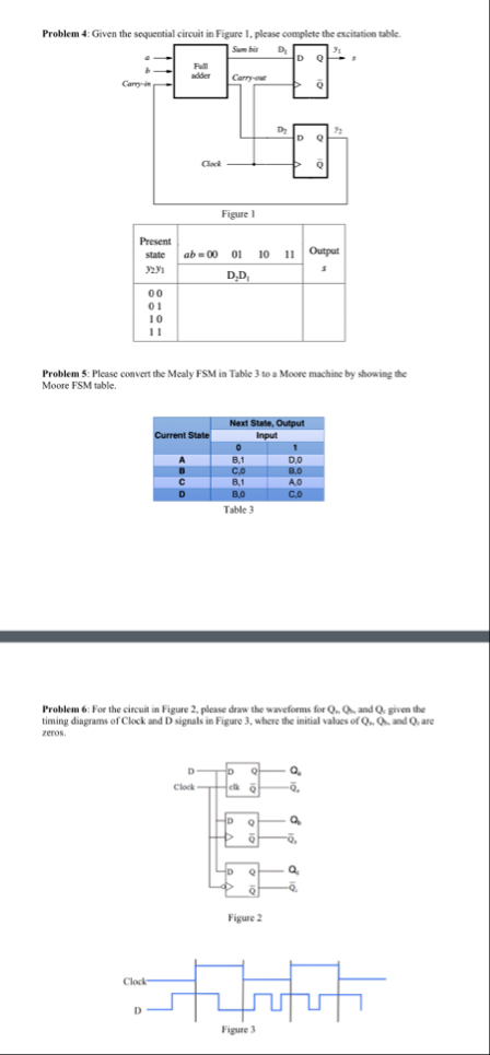 Problem 4: Given the sequential circuit in Figure 1, | Chegg.com