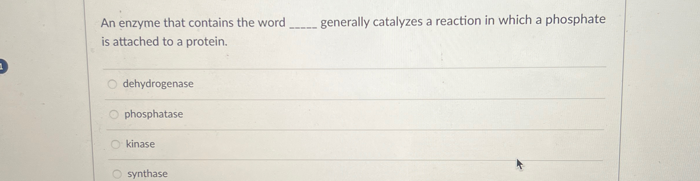 Solved An enzyme that contains the word q, ﻿generally | Chegg.com