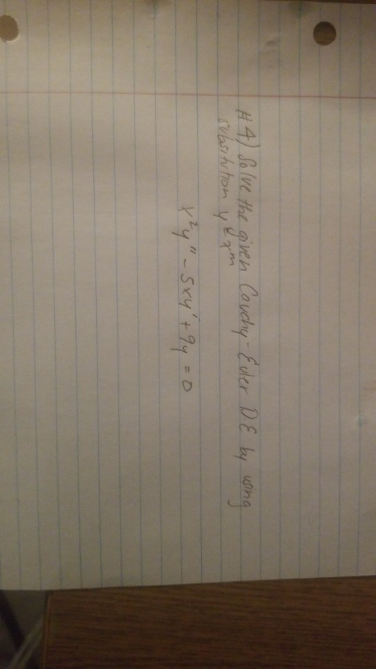 Solved H4) solve the given Cauchy - Euler D. E by using | Chegg.com Solved H4) solve the given Cauchy - Euler D. E by using | Chegg.com