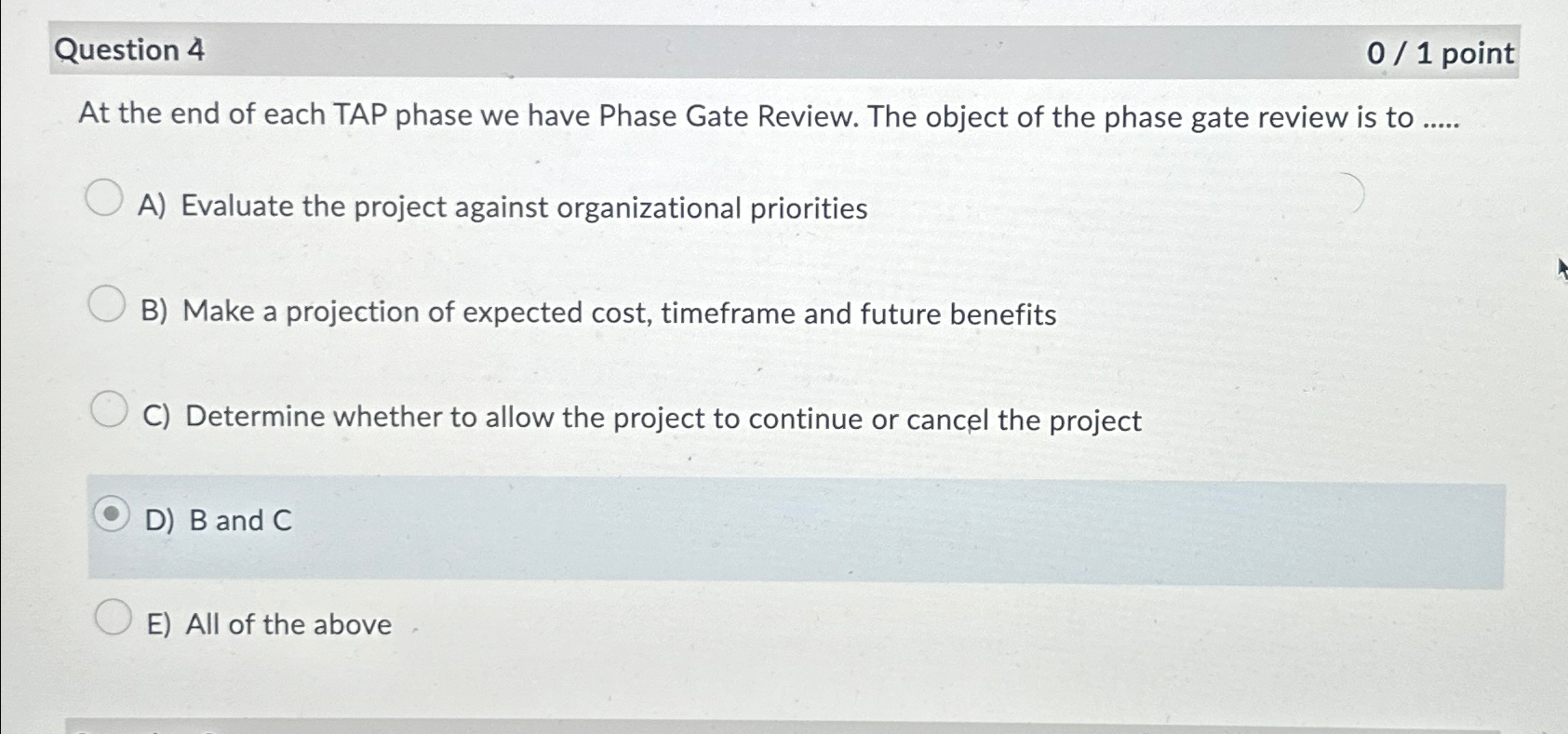 Solved Question 401 ﻿pointAt the end of each TAP phase we | Chegg.com