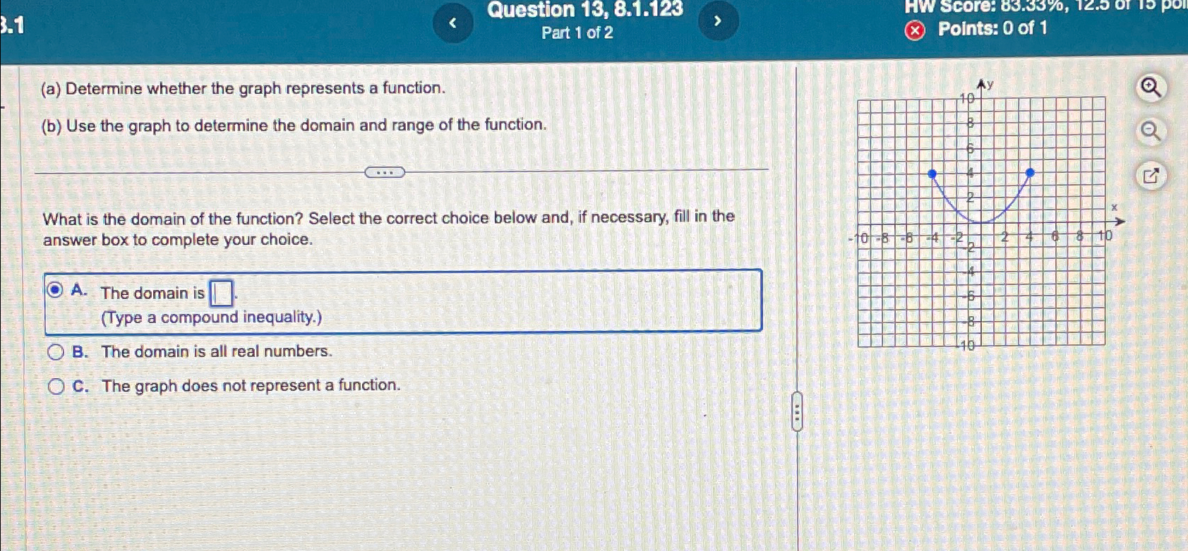 Solved 3.1Question 13, 8.1.123Part 1 ﻿of 2Points: 0 ﻿of 1(a) | Chegg.com