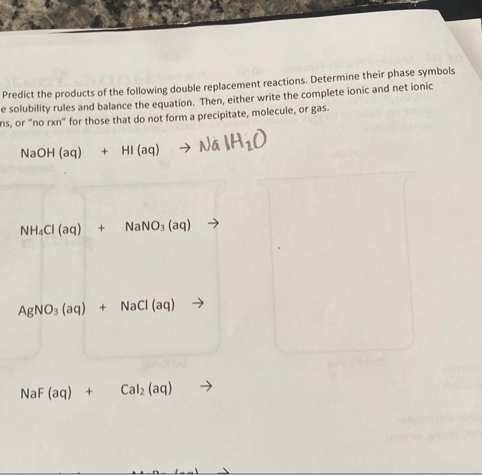 Solved Predict the products of the following double | Chegg.com