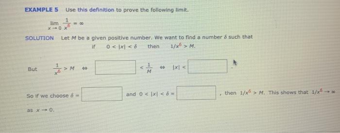 Solved EXAMPLE 5 Use this definition to prove the following | Chegg.com