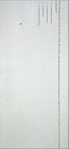 Solved When Wanda recalls exactly the time of day, the | Chegg.com