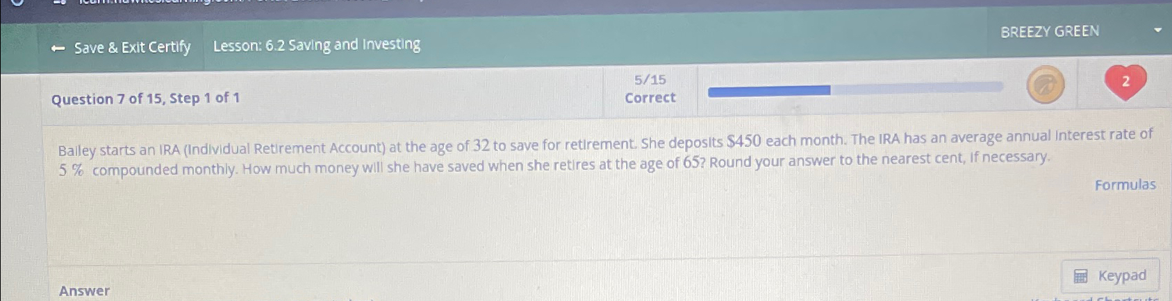 Solved Save & Exit CertifyLesson: 6.2 ﻿Saving and | Chegg.com