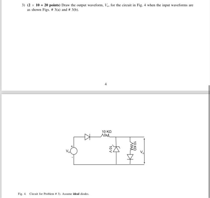 3) (2×10=20 points) Draw the output waveform, Vo, for | Chegg.com