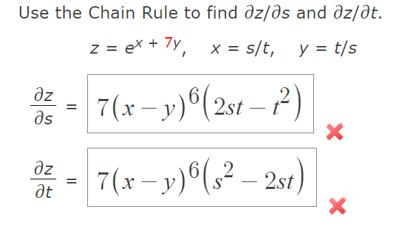 Solved Use the Chain Rule to find delzdels and | Chegg.com