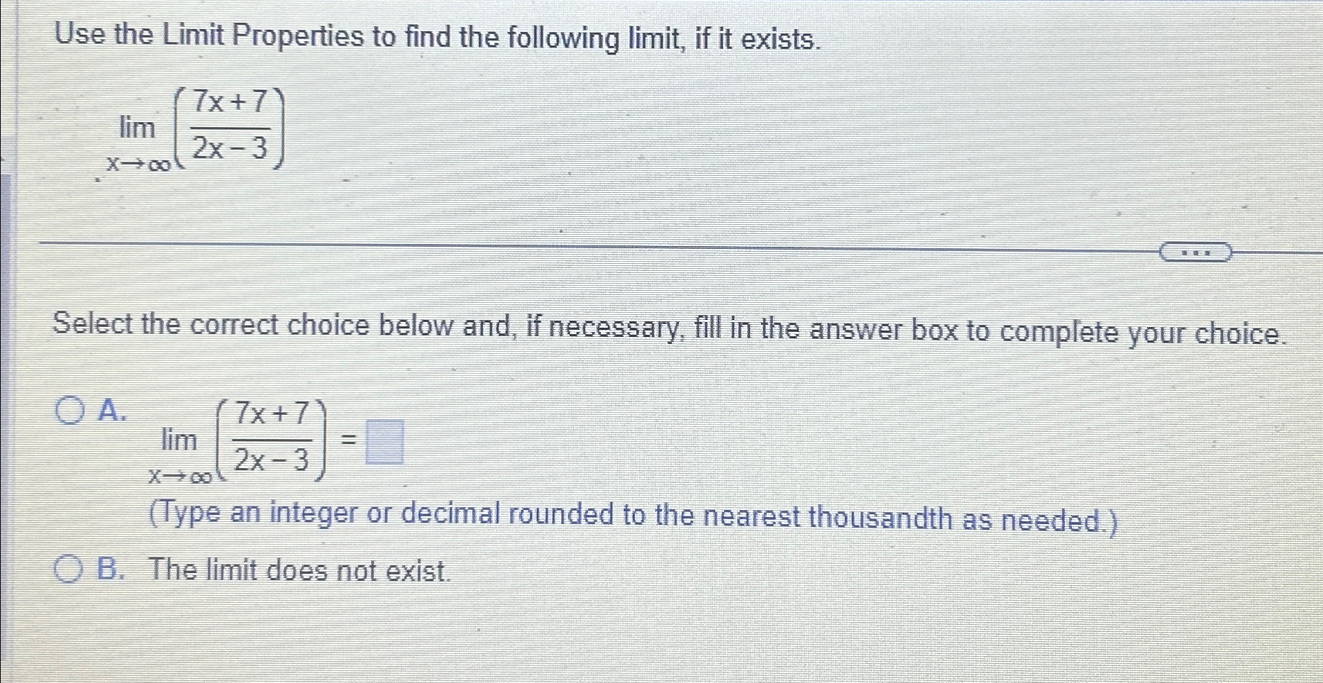 Solved Use the Limit Properties to find the following limit, | Chegg.com Solved Use the Limit Properties to find the following limit, | Chegg.com