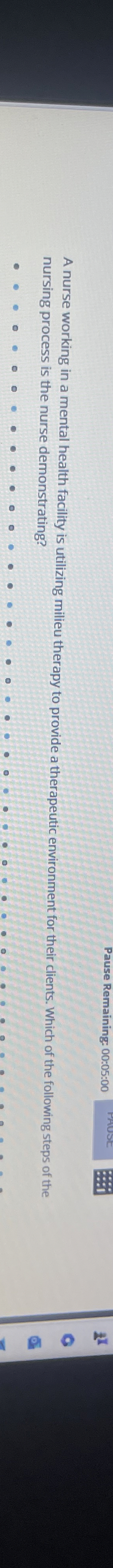 Solved Pause Remaining: 00:05:00A nurse working in a mental | Chegg.com