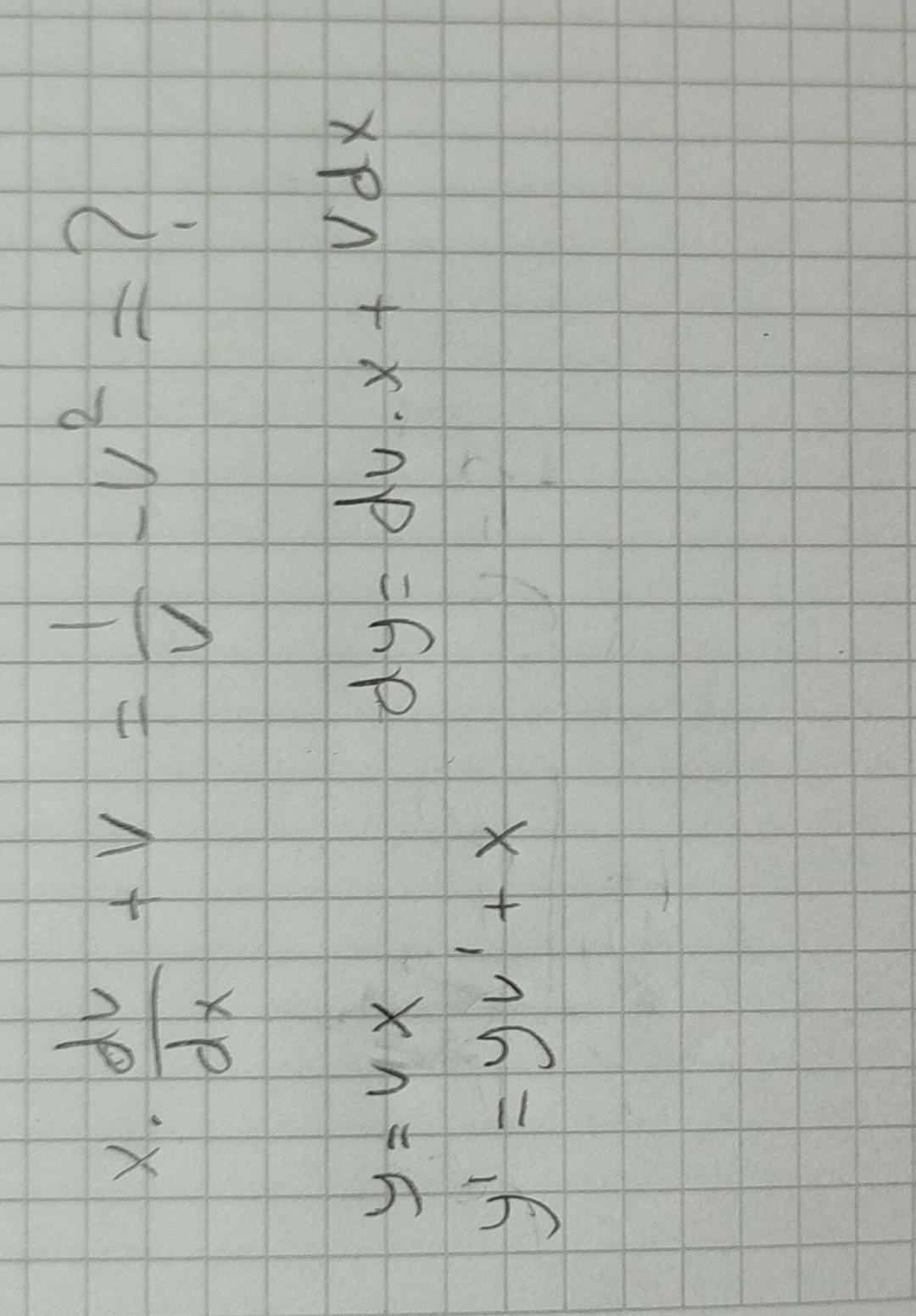 Solved x⋅dxdv+v=v1−v2=?y=vxdy=dv⋅x+vdxy′=yv′+x | Chegg.com