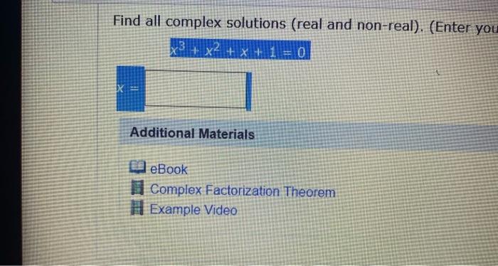 Solved Find all complex solutions (real and non-real). | Chegg.com