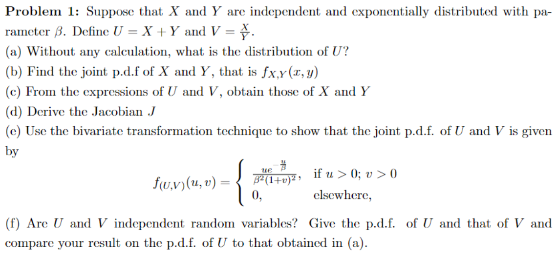 Solved Problem 1: Suppose that x ﻿and Y ﻿are independent and | Chegg.com