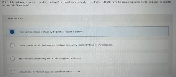 Solved Which of the following is not true regarding a | Chegg.com