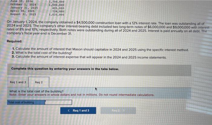 Solved Problem 10-9 (Algo) Interest capitalization; specific | Chegg.com