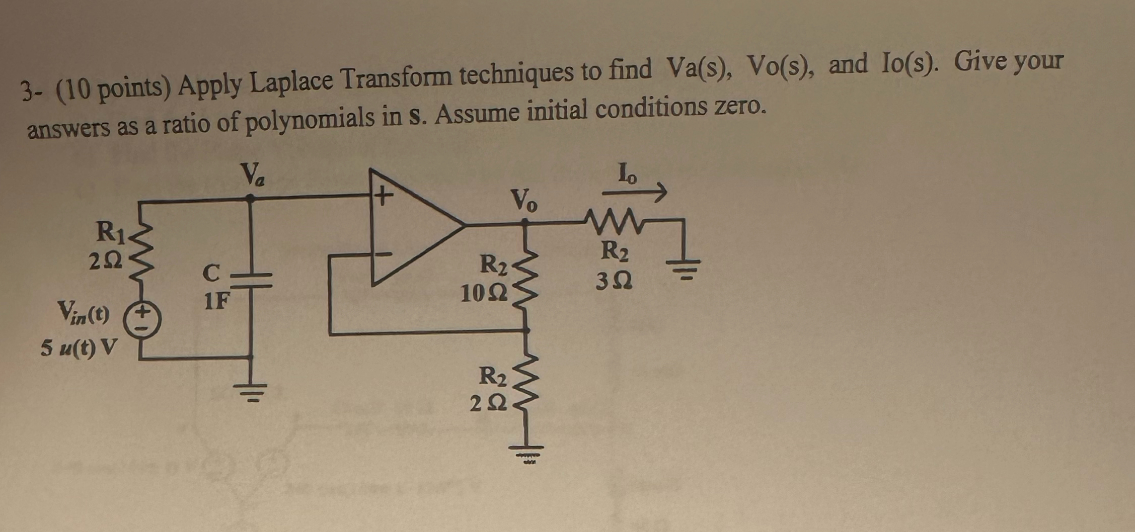 Solved Apply Laplace Transform techniques to find | Chegg.com
