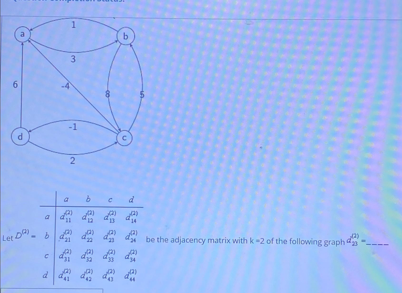 Solved \table[[,a,b,c,d | Chegg.com