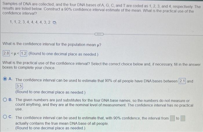 Solved Samples of DNA are collected, and the four DNA bases | Chegg.com