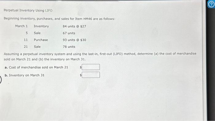 Solved Perpetual Inventory Using FIFO Beginning inventory, | Chegg.com
