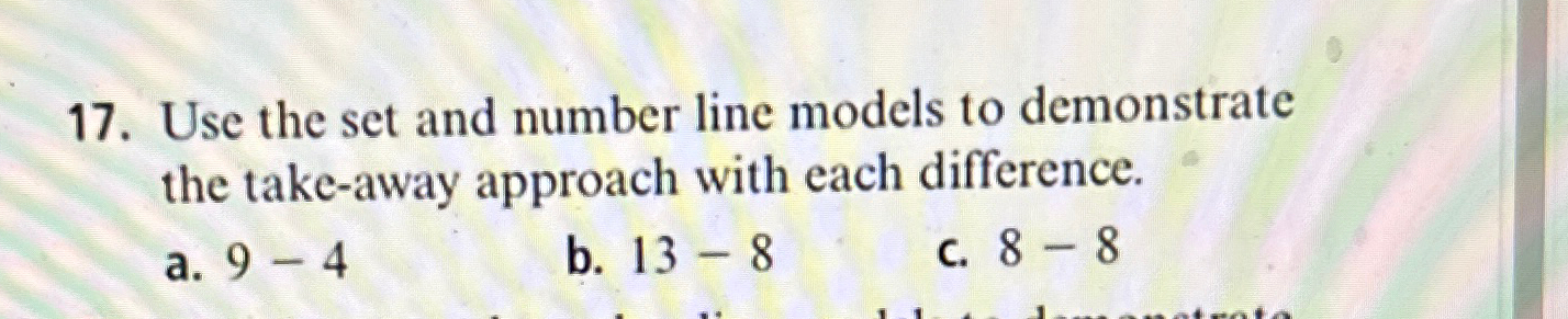 Solved Use the set and number line models to demonstrate the | Chegg.com