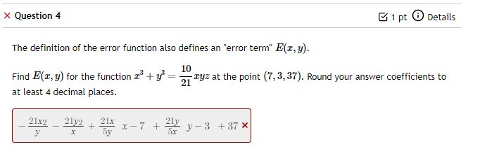 Solved The definition of the error function also defines an | Chegg.com