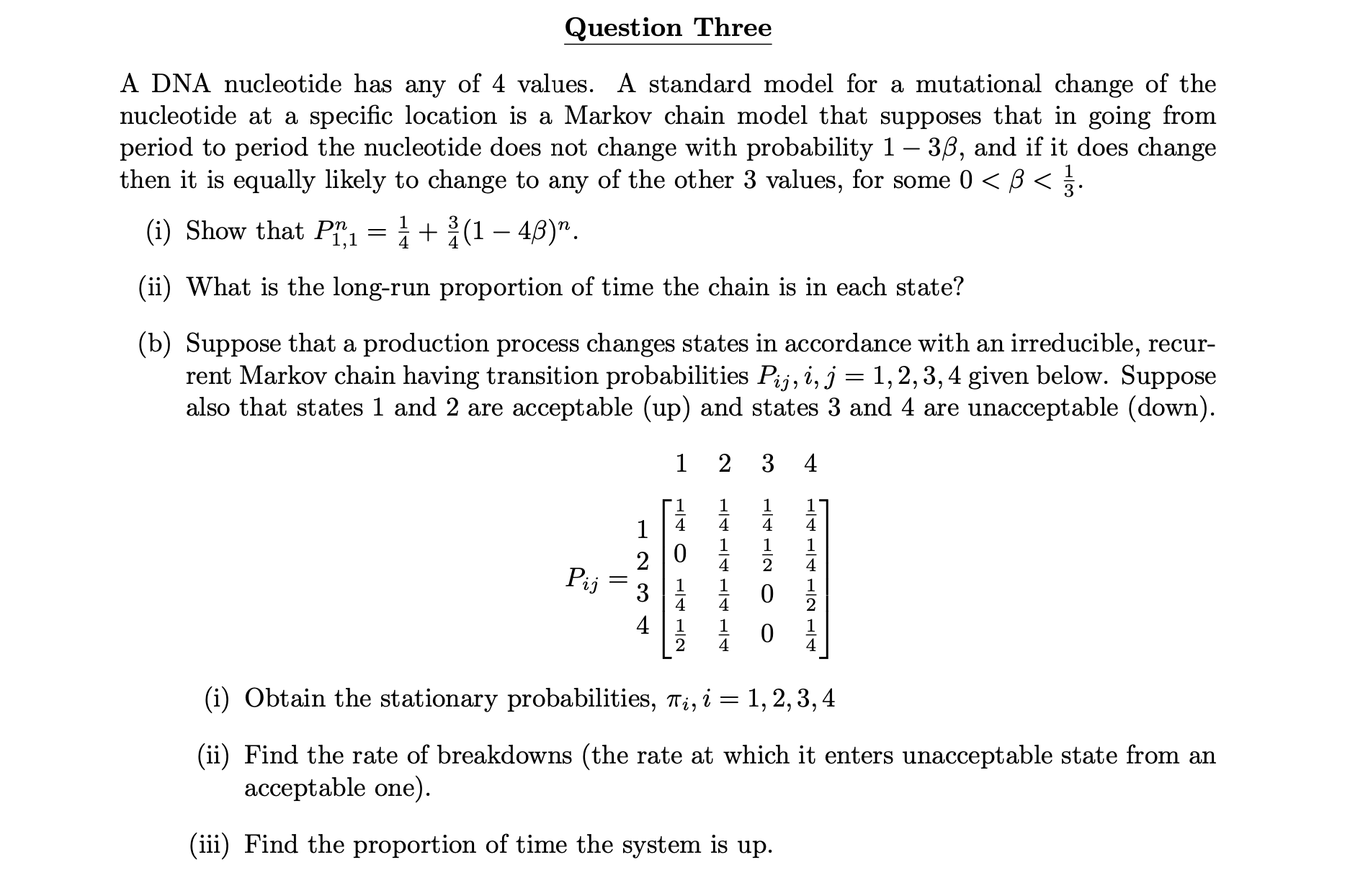 Solved Question ThreeA DNA nucleotide has any of 4 ﻿values. | Chegg.com