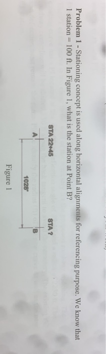 Solved Problem 1 - Stationing concept is used along | Chegg.com