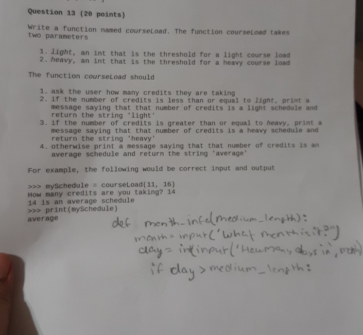 Solved Question 13 20 Points Write A Function Named 3233
