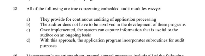 Solved 48. All of the following are true concerning embedded | Chegg.com