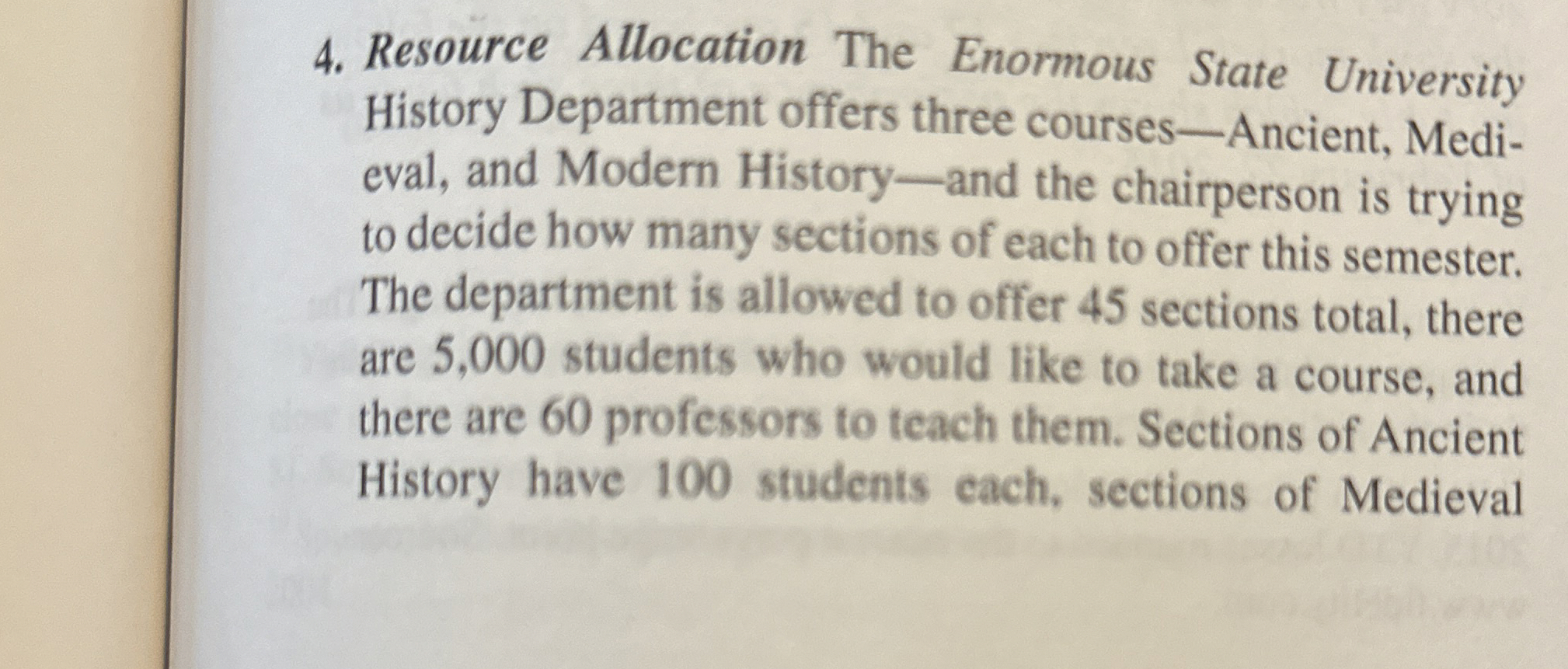 Solved Resource Allocation The Enormous State University | Chegg.com