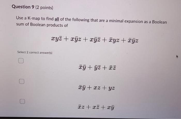 Solved Use A K Map To Find All Of The Following That Are A