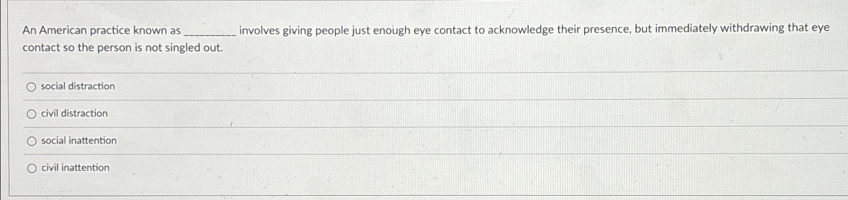 Solved An American practice known as involves giving people | Chegg.com