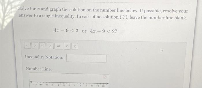 Solved Solve for x and graph the solution on the number line | Chegg.com